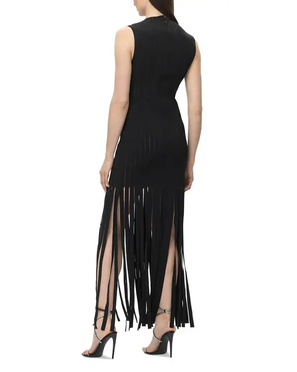 Herve Leger Alyssa Fringe Hem Gown
