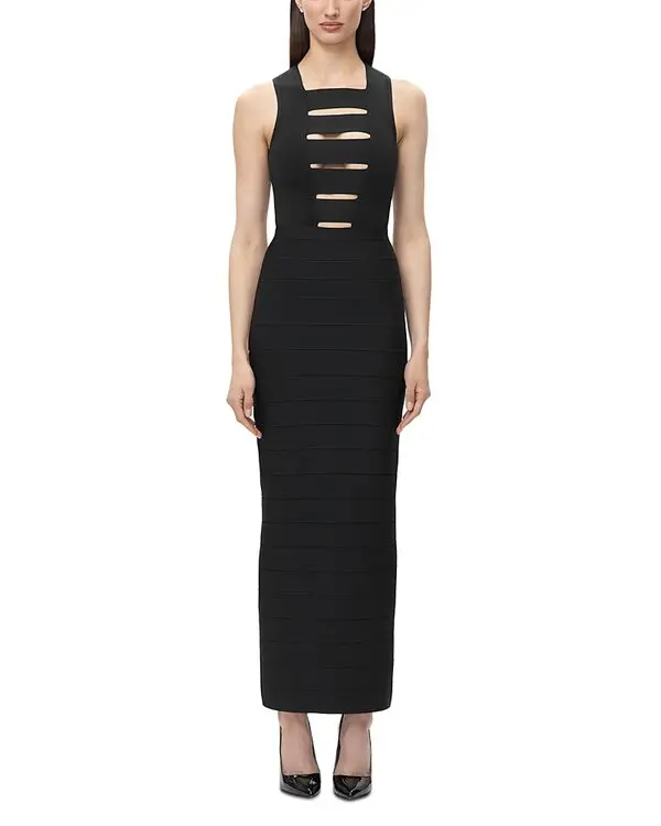 Herve Leger Bailey Cutout Bandage Gown - Black