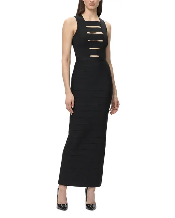 Herve Leger Bailey Cutout Bandage Gown - Black