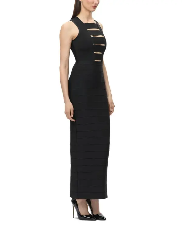 Herve Leger Bailey Cutout Bandage Gown - Black