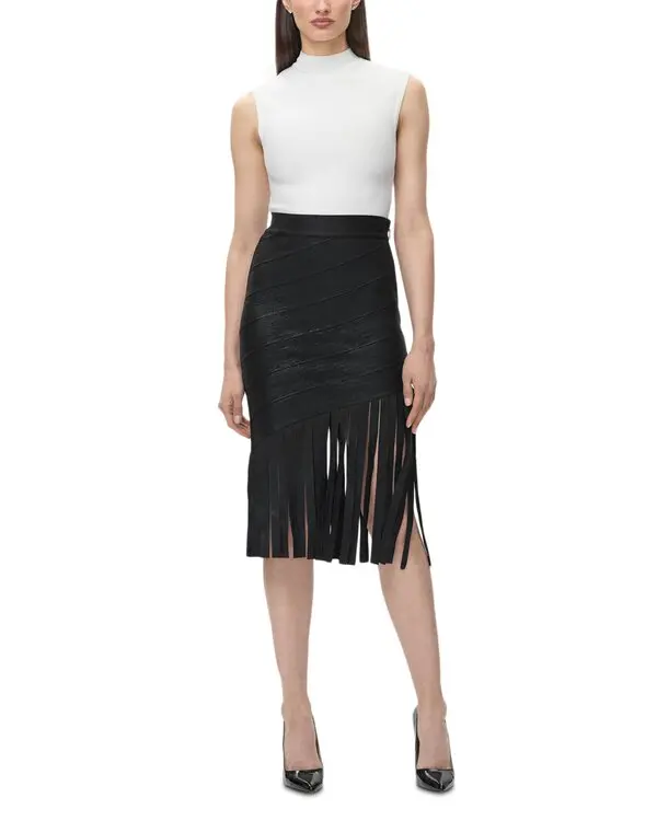 Herve Leger The Janet Turtleneck Knit Top - Alabaster