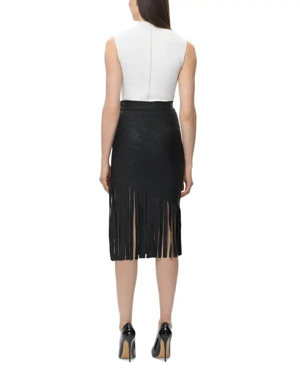 Herve Leger The Janet Turtleneck Knit Top - Alabaster