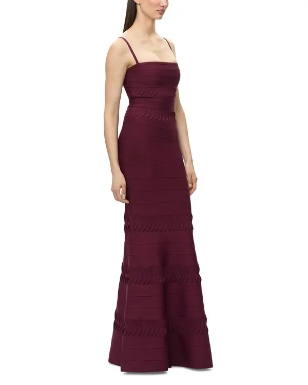 Herve Leger The Caitlin Mermaid Gown - Deep Red