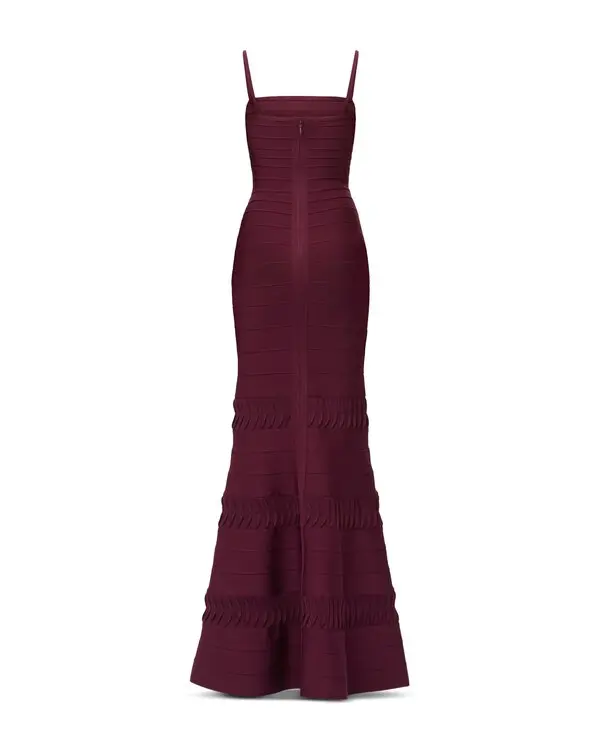 Herve Leger The Caitlin Mermaid Gown - Deep Red