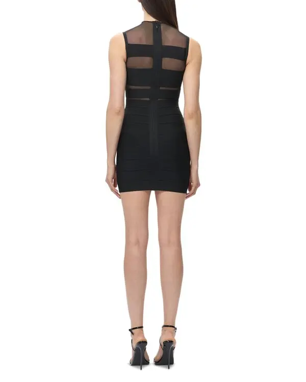 Herve Leger Allie Sheer Inset Bandage Dress