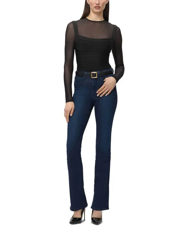 Herve Leger The Sabrina Illusion Mesh Top - Black