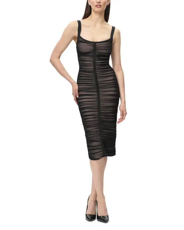Herve Leger The Gloria Ruched Mesh Dress