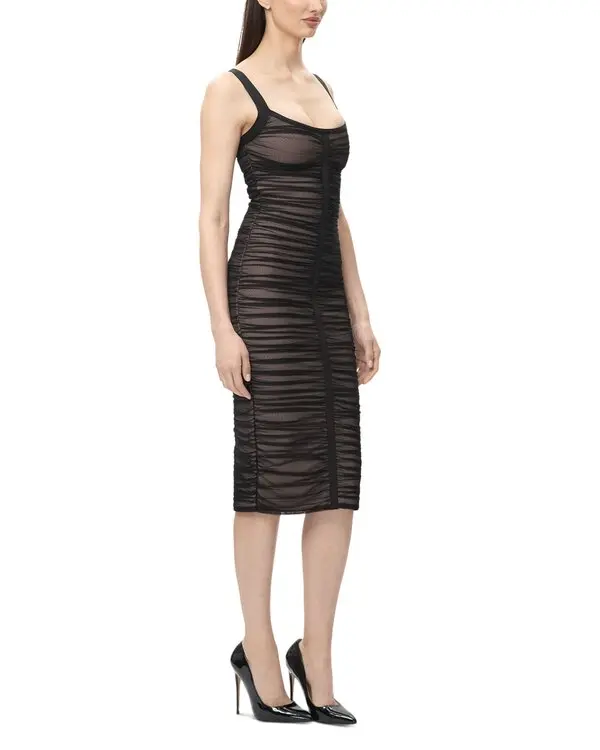 Herve Leger The Gloria Ruched Mesh Dress