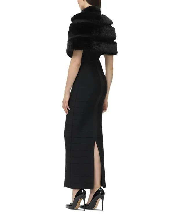 Herve Leger The Victoria Faux Fur Cape