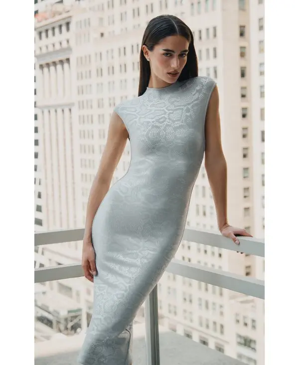 Herve Leger The Metallic Anita Bodycon Dress - Silver Foil
