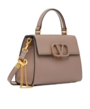 Valentino Garavani Small Vsling Grainy Calfskin Handbag - Brown