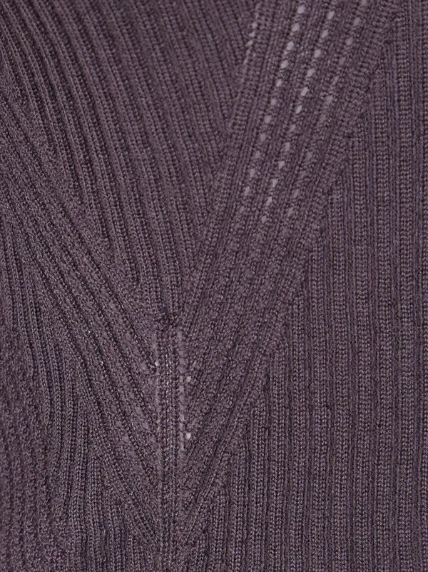 TWINSET Long-sleeved V-neck Ribbed Jumper - Black