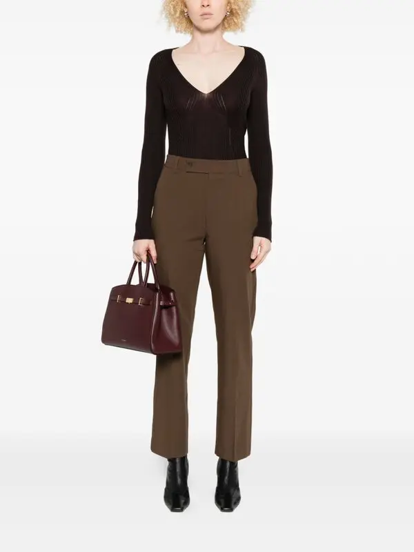 TWINSET Long-sleeved V-neck Ribbed Jumper
