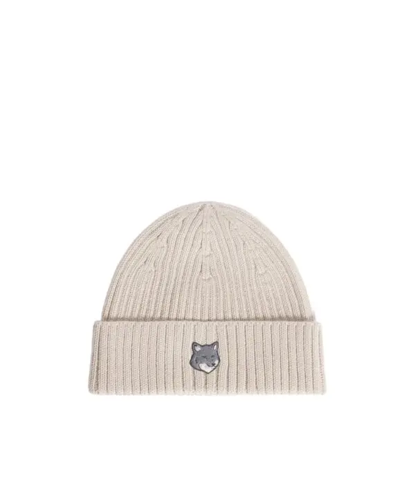 Maison Kitsuné Cappello Beanie Fox Head - Light Brown