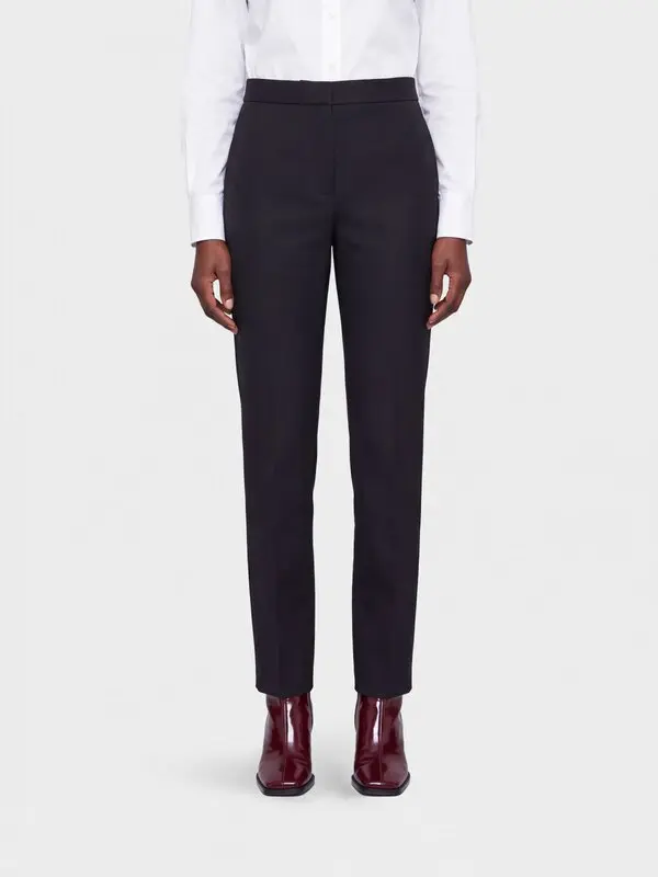 Max Mara Acino Slim Fit Stretch Wool Trousers - Black