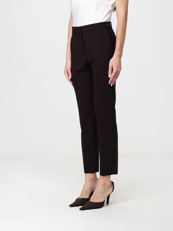 Max Mara Acino Slim Fit Stretch Wool Trousers - Ebony