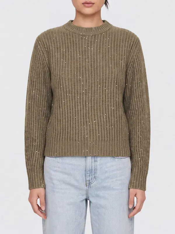 Brunello Cucinelli Ribbed Sequin Sweater - Beige