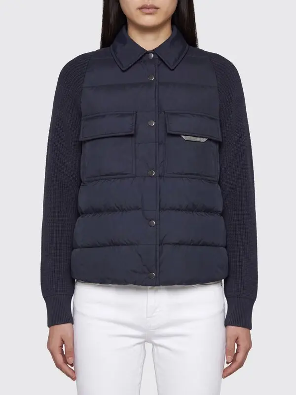 Brunello Cucinelli Short Quilted Down Jacket - Blue