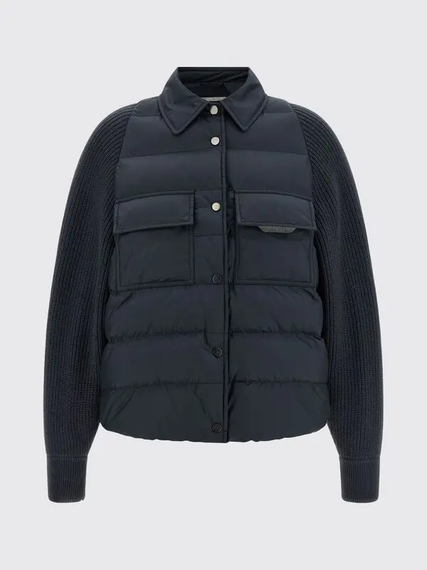 Brunello Cucinelli Short Quilted Down Jacket - Blue