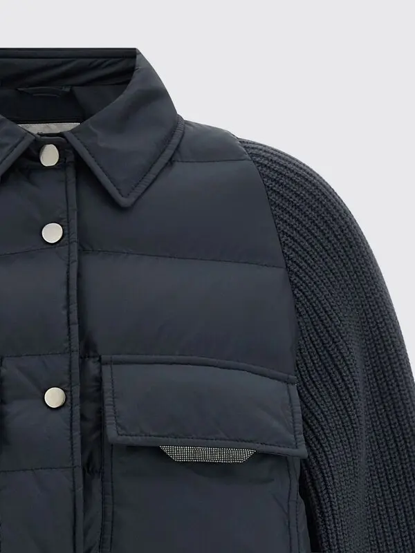 Brunello Cucinelli Short Quilted Down Jacket - Blue