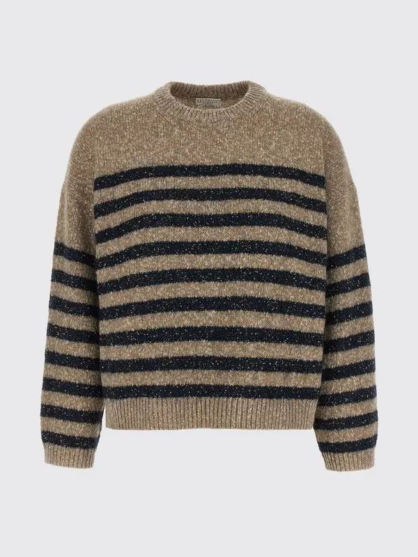Brunello Cucinelli Striped Crew Neck Pullover