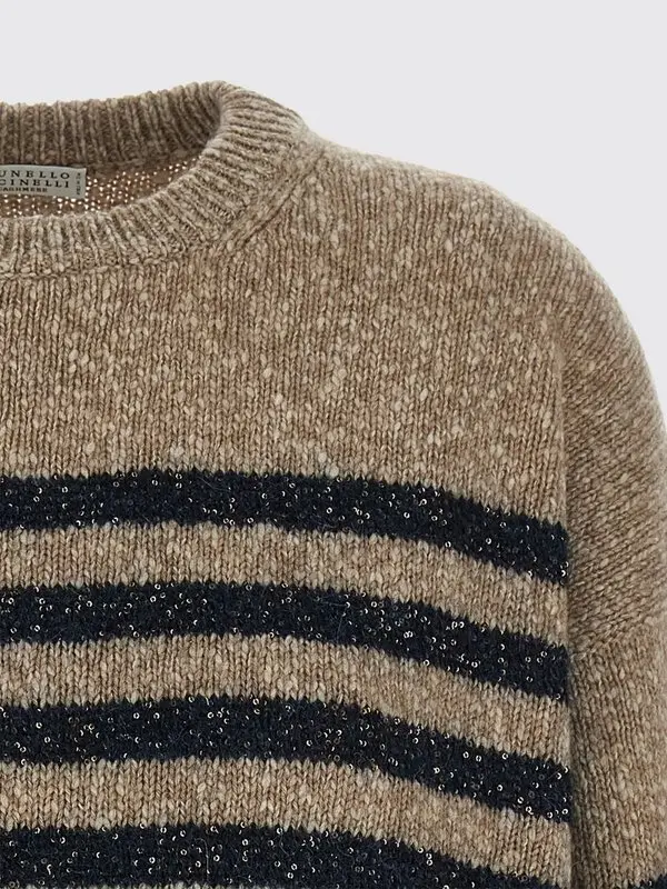 Brunello Cucinelli Striped Crew Neck Pullover