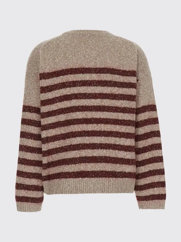 Brunello Cucinelli Striped Crewneck Jumper - Brown