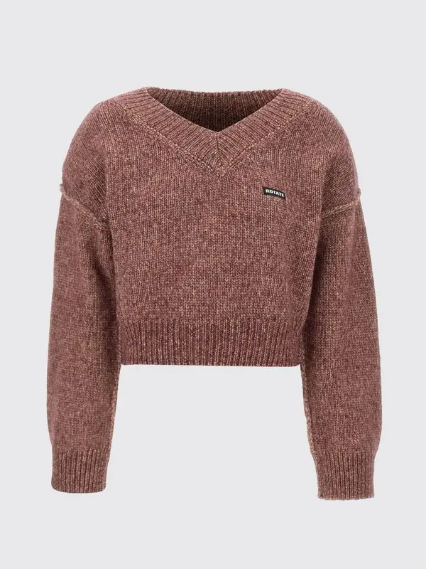 ROTATE BY BIRGER CHRISTENSEN V-neck Cropped Sweater
