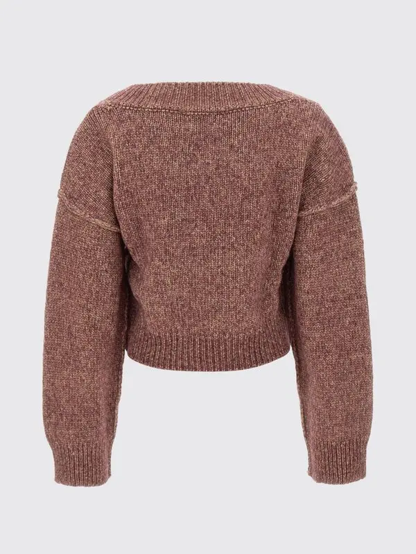 ROTATE BY BIRGER CHRISTENSEN V-neck Cropped Sweater