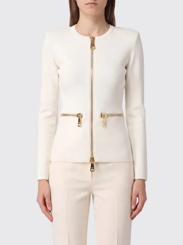 Elisabetta Franchi Viscose Cardigan - Ivory