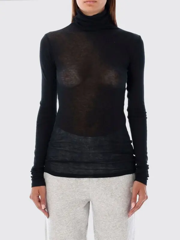 American Vintage Slim Fit Sheer Cotton Turtleneck Jumper