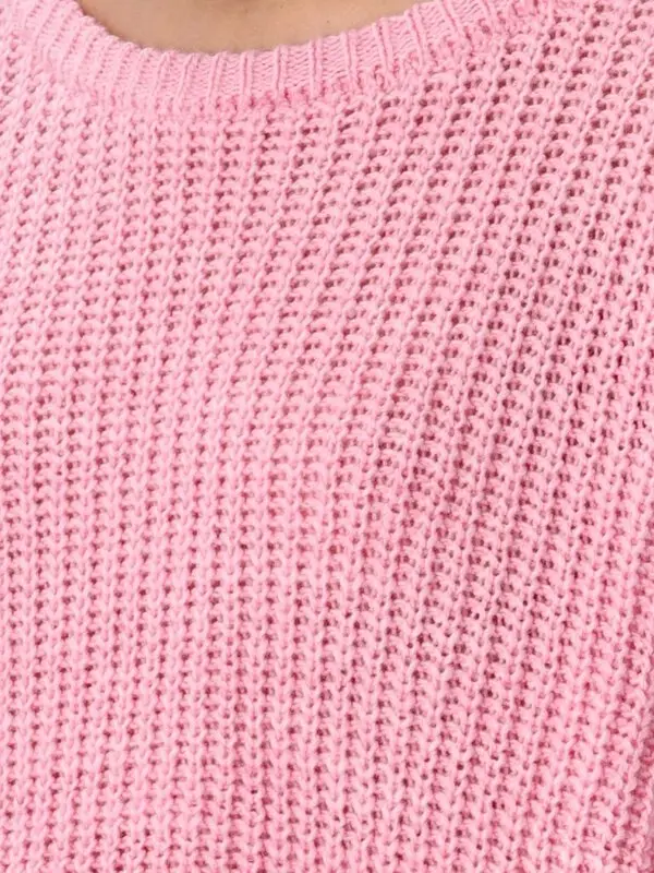 American Vintage Relaxed Fit Crewneck Wool Blend Jumper - Pink