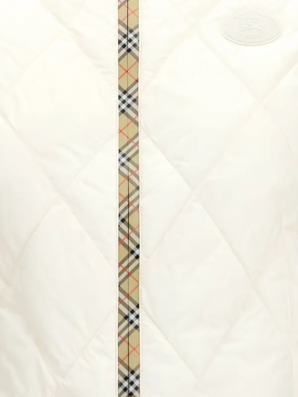 Burberry Quilted Zip-up Vest With Signature Check Trim