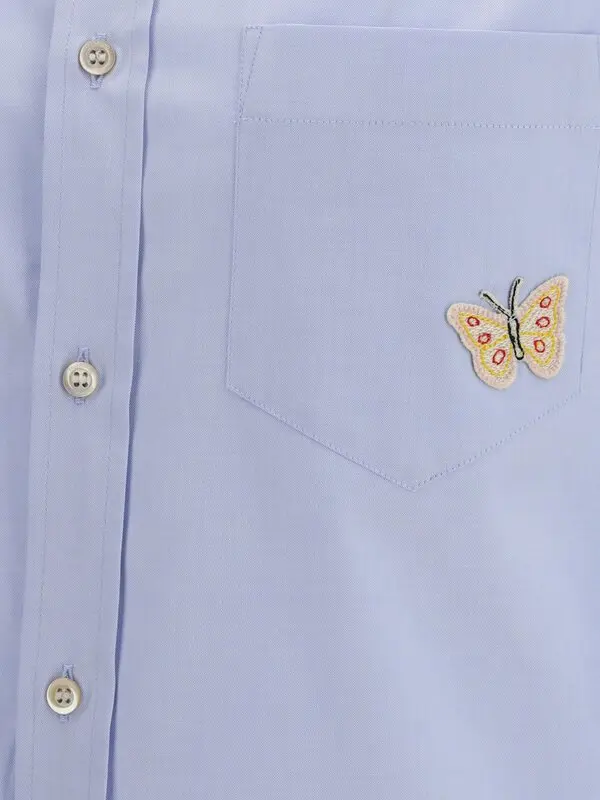 Valentino Garavani Slim Fit Shirt In Cotton Poplin With Butterfly Print