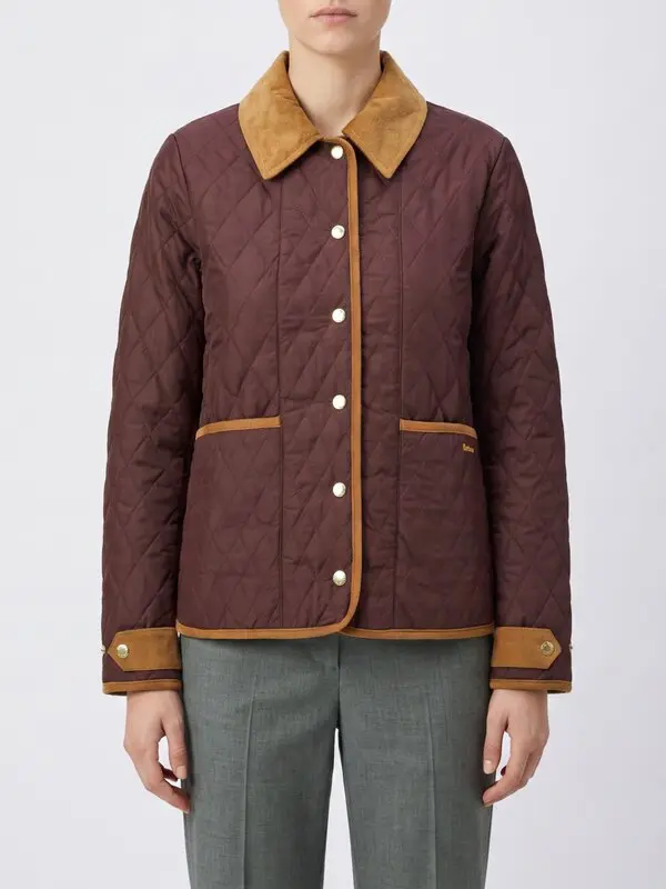 Barbour Quilted Waxed Cotton Shirt Jacket With Velvet Collar