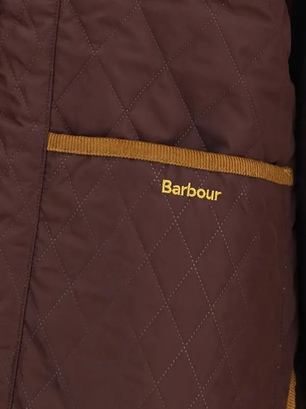 Barbour Quilted Waxed Cotton Shirt Jacket With Velvet Collar