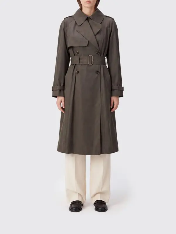 Burberry Double Breasted Belted Trench Coat - Brown