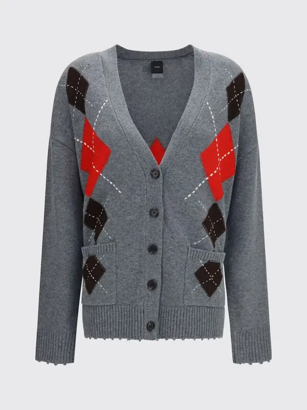 Pinko Argyle Knit Cardigan