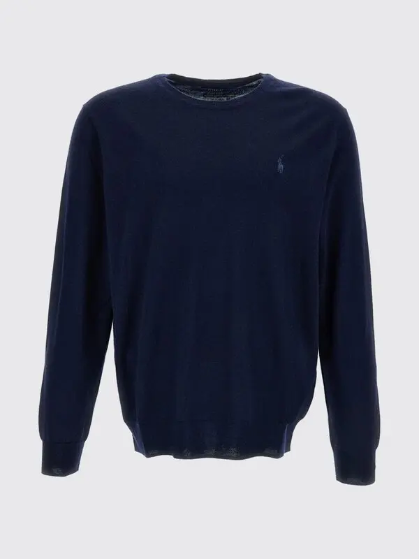 Polo Ralph Lauren Crewneck Cotton Jumper With Contrast Pony Logo Embroidery