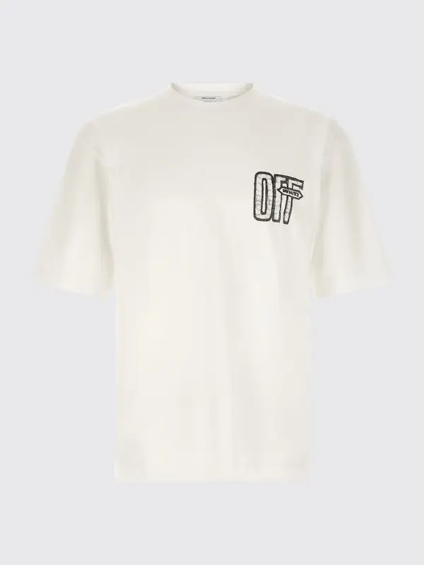 Off-White Cotton T-shirt With Contrast Arrow Logo On The Back