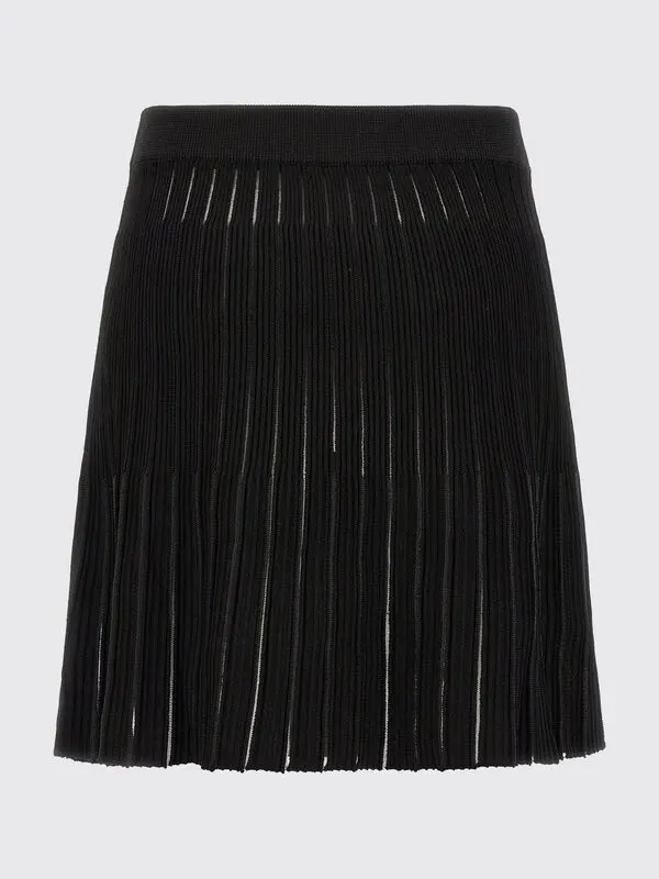 Balmain Pleated Skirt With Gold Button Detail