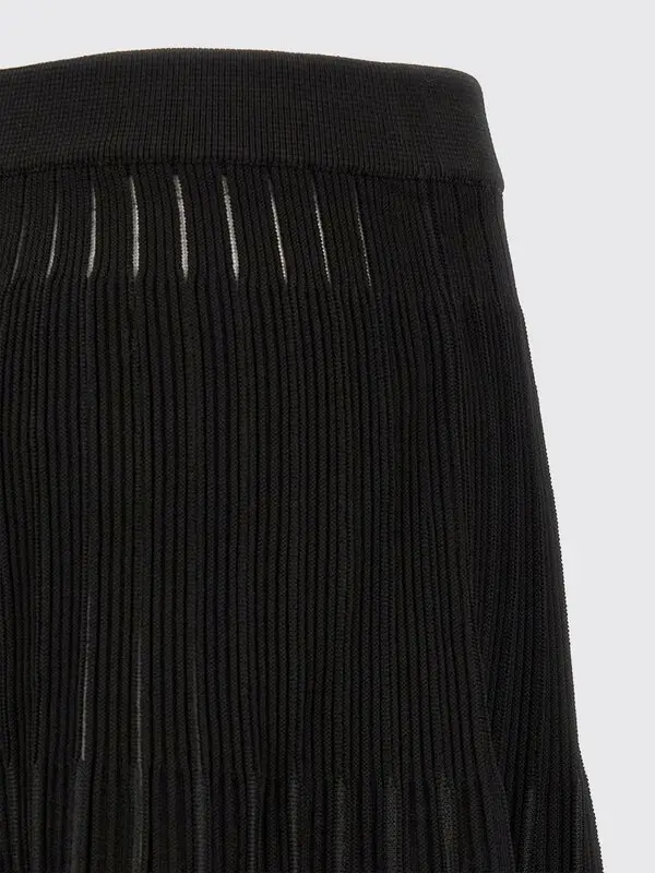 Balmain Pleated Skirt With Gold Button Detail