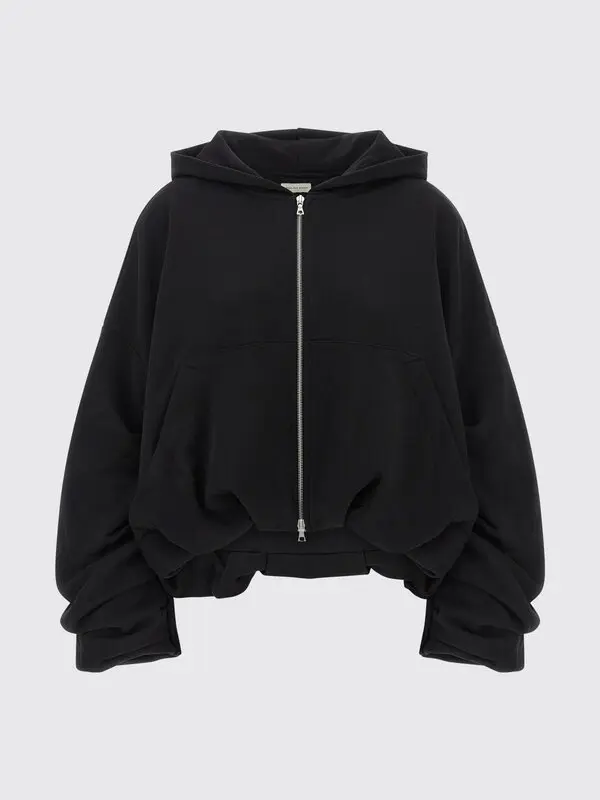 Dries Van Noten Oversized Zip-up Hoodie With Balloon Sleeves - Black