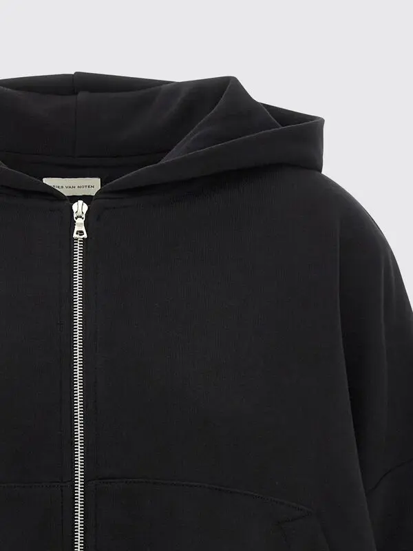 Dries Van Noten Oversized Zip-up Hoodie With Balloon Sleeves - Black