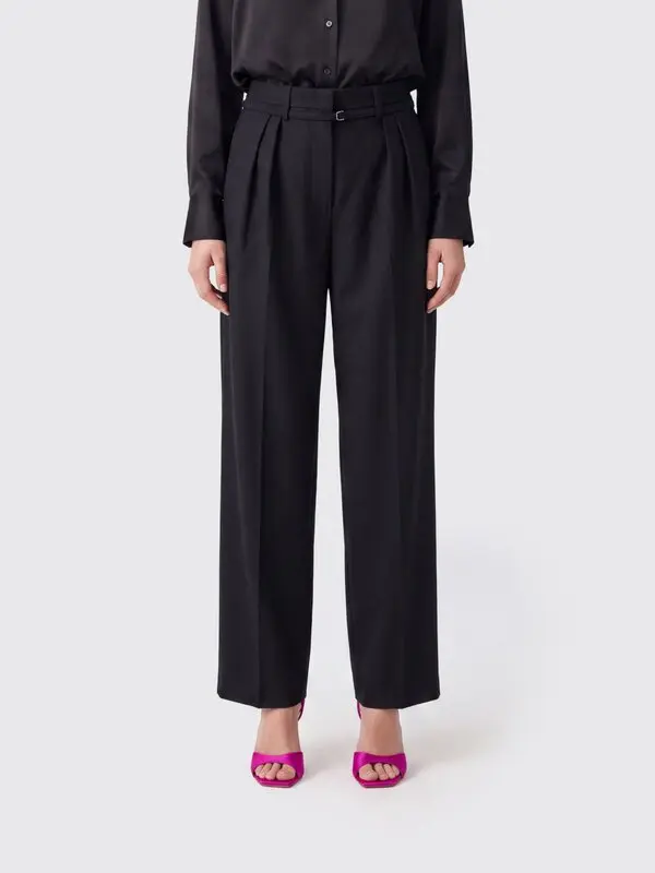 Dries Van Noten High-waisted Pleated Wide-leg Trousers In Wool Crêpe