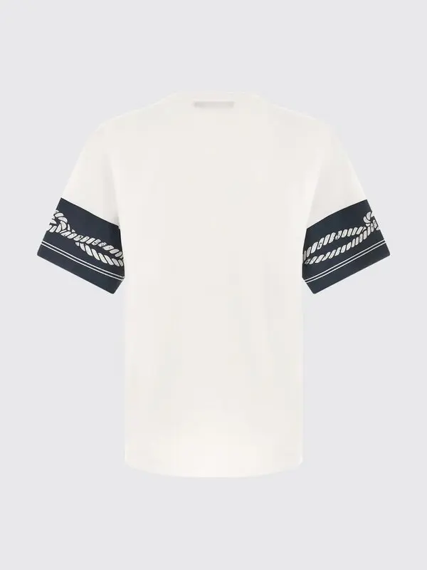 Dolce & Gabbana Cotton And Silk T-shirt With Graphic Print And Contrast Trims