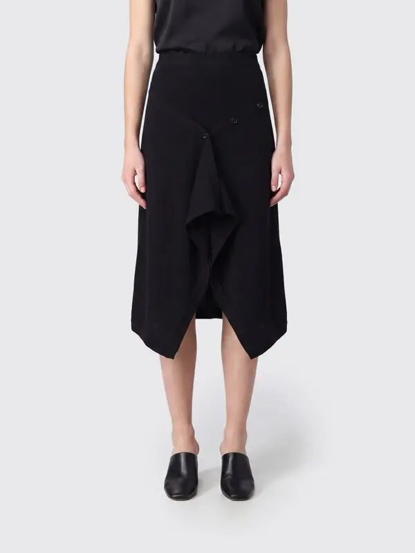 LEMAIRE Button Detailed Draped Skirt - Black