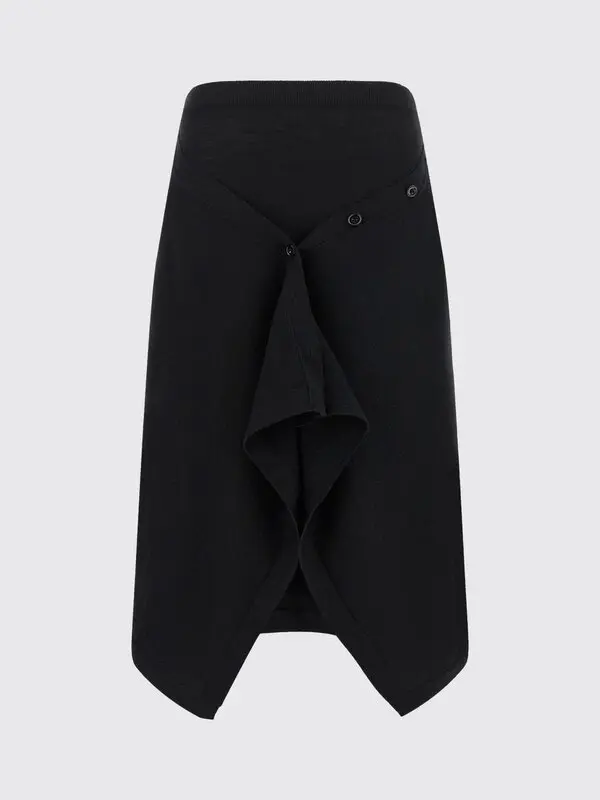 LEMAIRE High-waisted Asymmetrical Midi Skirt In Wool-blend Knit
