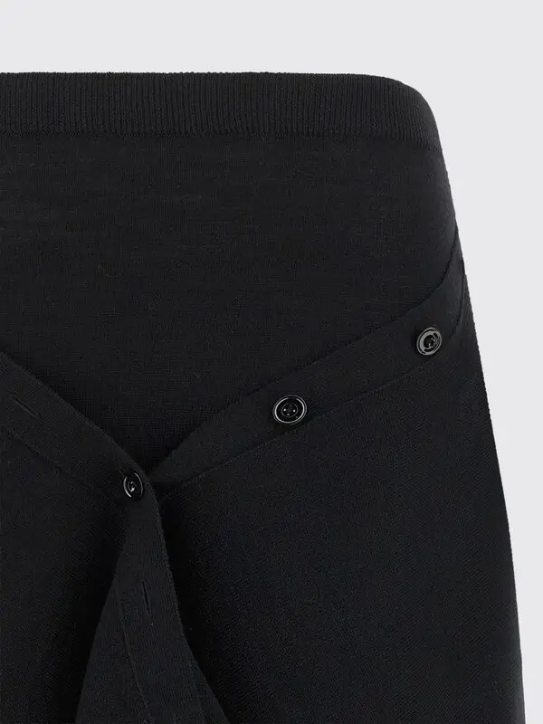 LEMAIRE High-waisted Asymmetrical Midi Skirt In Wool-blend Knit