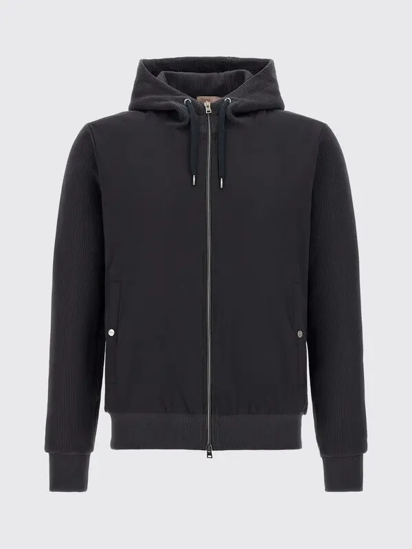 Herno Hooded Relaxed Fit Bomber Jacket In Cotton And Nylon